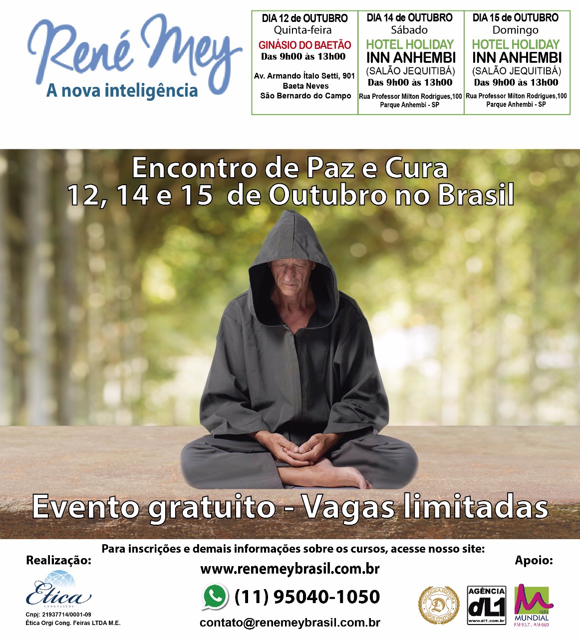 Humanista René Mey chega para divulgar seu trabalho em ações na cidade ...